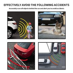 Car Reverse Parking Radar System with 8 Parking Sensors Distance Detection + LED Distance Display + Sound Warning (Silver Color)