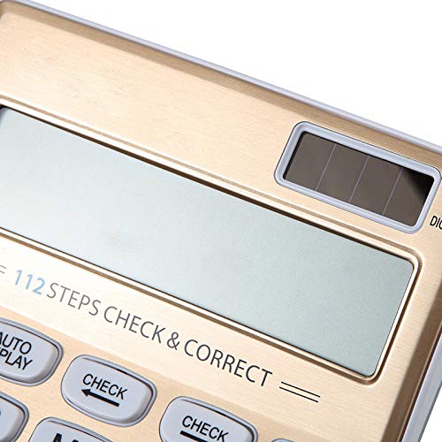 Meichoon Standard Function Desktop Calculator, Solar Battery Dual Power with 12 Digit Large LCD Display Basic Calculating Machine for Office/Home Elegant Design KA05