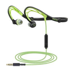 mucro Sports Earbuds Wired Running Headphones with Microphone, Neckband in-Ear Stereo Workout Earphones Designed for Jogging Gym Headsets,Green