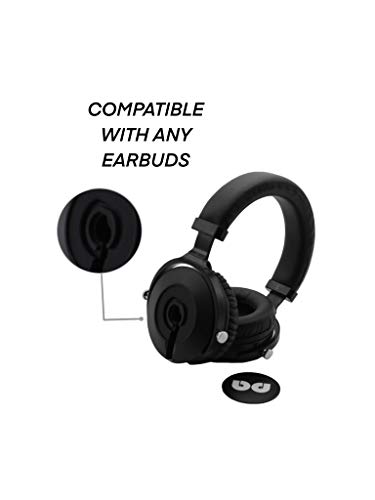 ZaanU Headphones Amplifies Earbuds to Sound Studio-Quality | Hearing Health and Comfort | Compatible with Apple Earbuds | Collapsable | Grey |