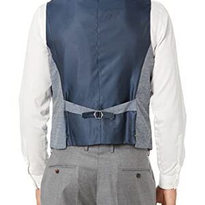 Perry Ellis mens Slim Fit End on End Linen Business Suit Vest, Bijou Blue-4esv4418, Large US