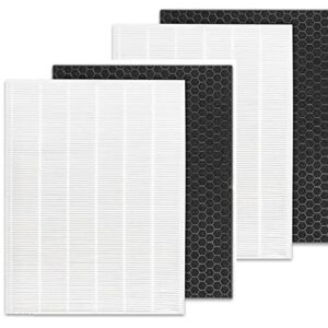 Altec Filters Compatible with 116130 Filter H Replacement for Winix Air Purifier 5500-2, 2 Hepa Filters & 2 Activiated Carbon Honeycomb Filters