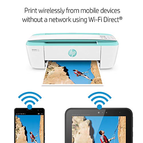 HP DeskJet 3755 Compact All-in-One Wireless Scanner Printer Copier with Wifi Printing, HP Instant Ink, Use for Home and Office Printing, 3 in 1, Built-in Wifi Printers - Seagrass Accent (Renewed)