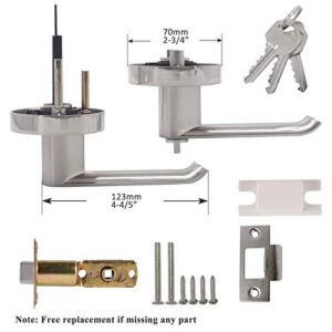 Probrico Heavy Duty Keyed Alike Entry Door Levers Entrance Door Locksets Satin Nickel Finished for Exterior Door and Front Door, 2 Pack