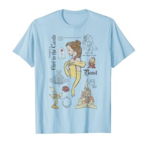 Disney Beauty And The Beast Characters Sketched T-Shirt T-Shirt