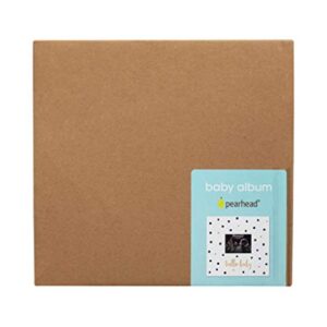 Pearhead Hello Baby Photo Album, Baby Book Keepsake for New and Expecting Parents, Gender-Neutral Baby Accessory, Holds 200 Photos, Black and Gold Polka Dot