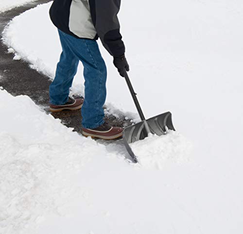 Suncast 20" Combination Snow Shovel/Pusher, Grey/Black