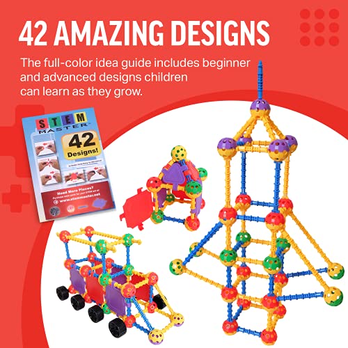 STEM Master Building Blocks Educational Toys Ages 4-8 - STEM Toys Kit w/176 Durable Pieces Stem Toys for Kids 5-7 Year Old