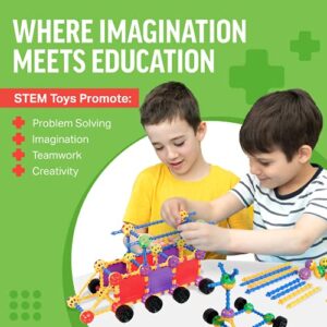 STEM Master Building Blocks Educational Toys Ages 4-8 - STEM Toys Kit w/176 Durable Pieces Stem Toys for Kids 5-7 Year Old