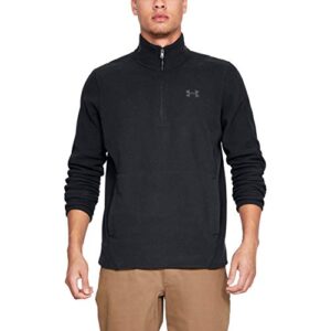 under armour men's zephyr fleece solid long-sleeve ¼ zip t-shirt , black (001)/graphite , x-small