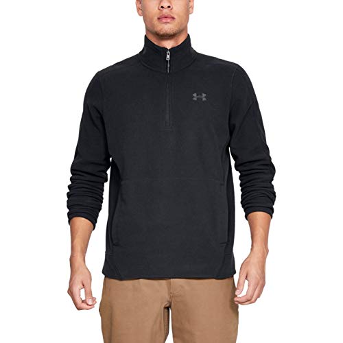 Under Armour Men's Zephyr Fleece Solid Long-Sleeve ¼ Zip T-Shirt , Black (001)/Graphite , X-Small