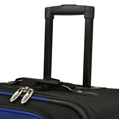 U.S. Traveler New Yorker Lightweight Softside Expandable Travel Rolling Luggage, Blue, 4-Piece Set (15/21/25/29)