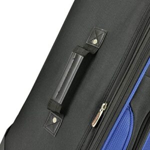 U.S. Traveler New Yorker Lightweight Softside Expandable Travel Rolling Luggage, Blue, 4-Piece Set (15/21/25/29)