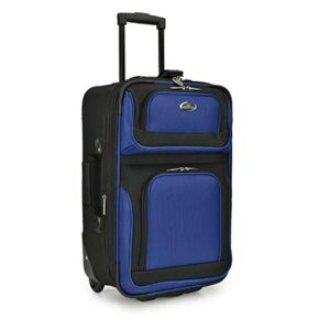 U.S. Traveler New Yorker Lightweight Softside Expandable Travel Rolling Luggage, Blue, 4-Piece Set (15/21/25/29)