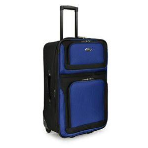 U.S. Traveler New Yorker Lightweight Softside Expandable Travel Rolling Luggage, Blue, 4-Piece Set (15/21/25/29)