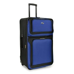 U.S. Traveler New Yorker Lightweight Softside Expandable Travel Rolling Luggage, Blue, 4-Piece Set (15/21/25/29)