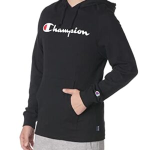 Champion Hoodie, Cotton Mid-Weight Hooded T-Shirt, Comfortable Men's Tee, Black-549921, XX-Large