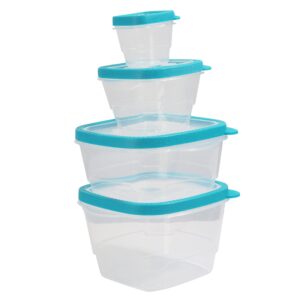 Kitchen Details Air Tight 16 Piece Food Storage Container Set | Contains: 2-4oz, 2-16oz, 2-40oz, 2-56oz Container | BPA Free | Teal | Kitchen Organization | Food Fresh