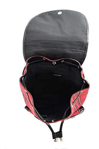 Lost Queen London Red Tartan Plaid Checked Drawstring Rucksack Backpack