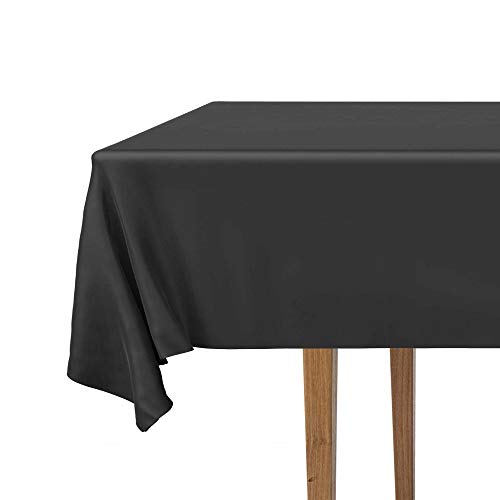 DecorRack 2 Rectangular Tablecloths -BPA- Free Plastic, 54 x 108 inch, Dining Table Cover Cloth Rectangle for Parties, Picnic, Camping and Outdoor, Disposable or Reusable in Black (2 Pack)