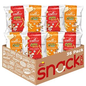 simply variety pack, cheetos white cheddar puffs & crunchy, 0.875 ounce (pack of 36)