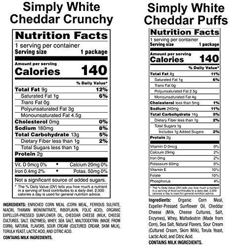 Simply Variety Pack, Cheetos White Cheddar Puffs & Crunchy, 0.875 Ounce (Pack of 36)