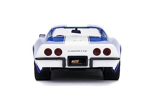 Jada 1969 Chevrolet Corvette Stingray Zl-21 Blue with White Stripe Bigtime Muscle 1/24 Die-cast Model Car 30532