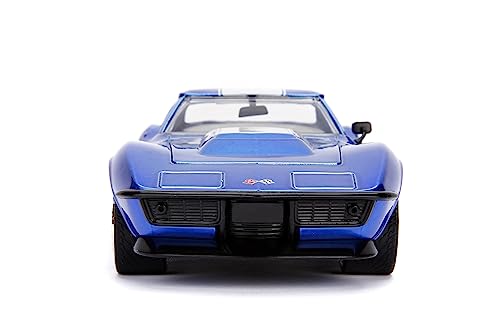 Jada 1969 Chevrolet Corvette Stingray Zl-21 Blue with White Stripe Bigtime Muscle 1/24 Die-cast Model Car 30532