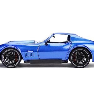 Jada 1969 Chevrolet Corvette Stingray Zl-21 Blue with White Stripe Bigtime Muscle 1/24 Die-cast Model Car 30532