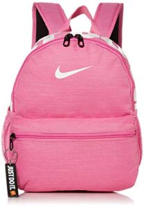 nike brasilia "just do it" backpack (mini), china rose/china rose/(glossy white), misc