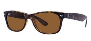 ray_ban new wayfarer sunglasses (tortoise frame w/solid brown lens 55mm), tortoise frame w/solid brown lens, 55 mm