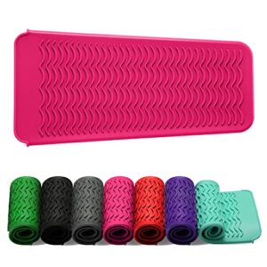 zaxop resistant silicone mat pouch for flat iron, curling iron,hot hair tools (hotpink)