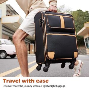 Coolife Luggage 4 Piece Set Suitcase Expandable TSA lock spinner softshell