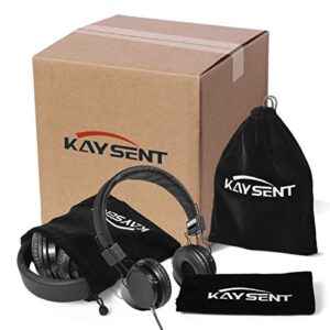 Kaysent Heavy Duty Headphones Set for Students - (KHPB-10B) 10 Packs Classroom Kids' Headphones for School, Library, Computers, Children and Adult(No Microphone)