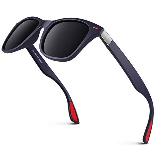 LINVO Black Polarized Sunglasses for Men and Women,Mens Sunglasses Dark Driving Fishing Golf HD UV400 Shades