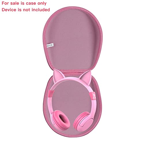 Hermitshell Hard Travel Case for iClever HS01 Kids Headphones (Pink)