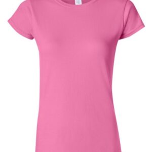 Gildan Women's Softstyle Cotton T-Shirt, Style G64000L, Multipack, Azalea (2-Pack), Medium