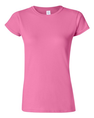 Gildan Women's Softstyle Cotton T-Shirt, Style G64000L, Multipack, Azalea (2-Pack), Medium