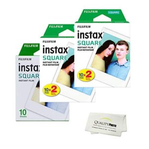 fujifilm instax square instant film - 50 exposures + quality photo microfiber cloth …