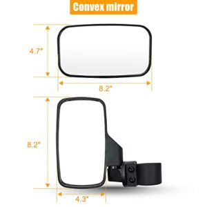 RANSOTO UTV Rearview Side Mirror And Center Mirror Set 1.6" - 2" Bar Compatible with Polaris RZR Ranger Can-Am Maverick Yamaha Rhino Kawasaki Honda Pioneer Talon Arctic Cat