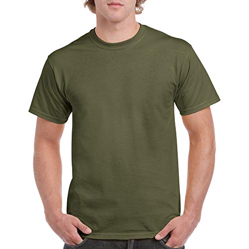 Gildan mens Heavy Cotton T-shirt, Style G5000, Multipack Shirt, Military Green (2-pack), X-Large US