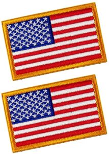 tactical patches of usa us american flag, with hook and loop for backpacks caps hats jackets pants, military army uniform emblems, size 3x2 inches, pack of 2