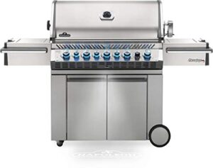 napoleon pro665rsibnss-3 prestige pro rsib natural gas grill, 665 sq.in. + infrared side and rear burners, stainless steel