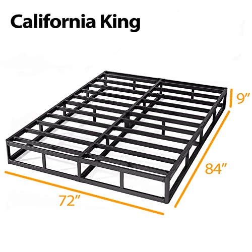 ZIYOO California King Box Spring and Cover, 9 Inch High Profile Easy Assembly,Mattress Foundation/Heavy Duty Metal Steel Structure/Quiet Noise-Free Accessory