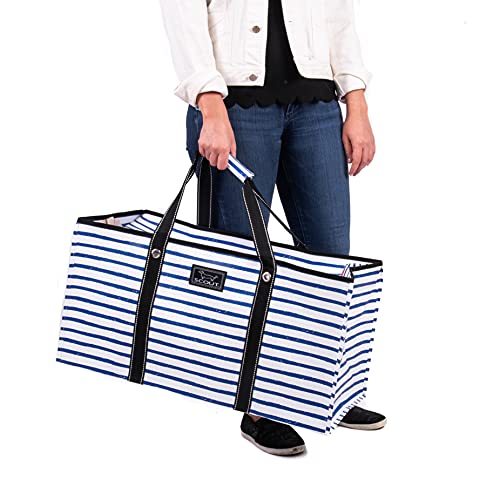 SCOUT Errand Boy - Extra Large Lightweight Utility Tote with Breakaway Zipper - Collapsible Grocery and Market or Beach Tote