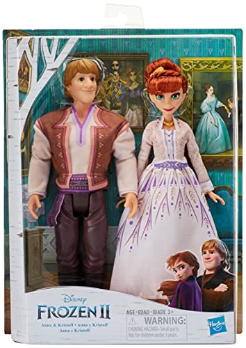 Disney Frozen Anna & Kristoff Fashion Dolls 2 Pack, Outfits Featured in The Frozen 2 Movie, Brown