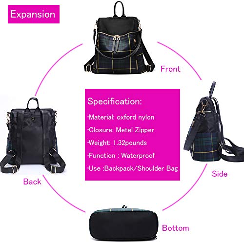 zhongningyifeng Women Backpack Purse Small Waterproof Nylon Rucksack Lightweight Fashion Casual Travel Ladies Shoulder Bag Daypack