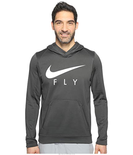 Nike Men's Therma Fly HD Basketball Hoodie (Large) Anthracite