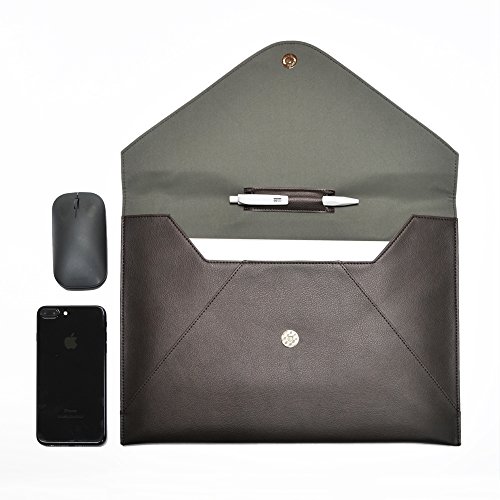 Bellagenda Laptop Sleeve Bag 16 inch, Laptop Sleeve Leather Black, Laptop Sleeve Thinkpad x1 Lenovo, with Pocket, with Penloop, Shockproof Protect, Birthday Gifts for Men Unique (15.5-16 inch, Black)