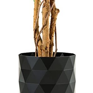 Deluxe 6 Feet Tall FICUS Silk Leaf Artificial Tree + 8" Base + 12" Plant Pot Skirt. 18 Feet of Vine Adorn Wide Real Trunks with Green Leaves Allowing Maintenance Free in-Door and Outdoor Use